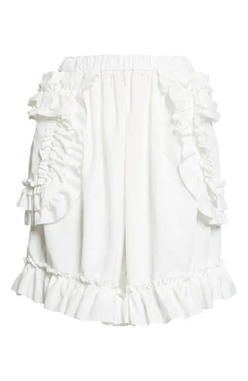 Comme Des Garçons Ruffle Trim Broadcloth Bloomer Shorts
