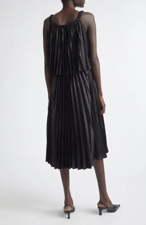 Noir Kei Ninomiya Pleated Satin Midi Dress