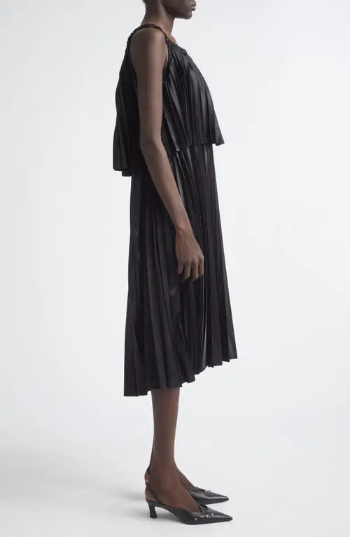 Noir Kei Ninomiya Pleated Satin Midi Dress