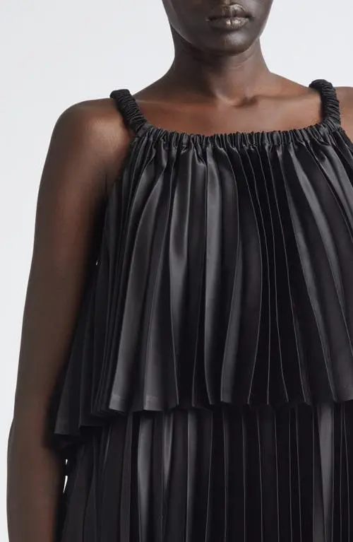 Noir Kei Ninomiya Pleated Satin Midi Dress