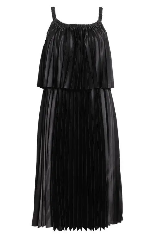 Noir Kei Ninomiya Pleated Satin Midi Dress
