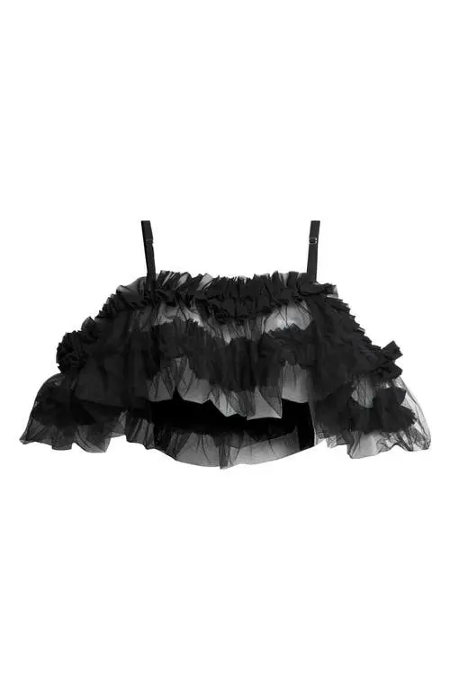 Noir Kei Ninomiya Ruffled Georgette & Tulle Crop Top
