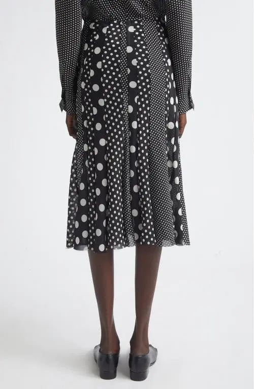 Junya Watanabe Polka Dot Georgette Midi Skirt