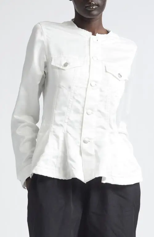 Comme Des Garçons Raw Edge Satin Peplum Jacket