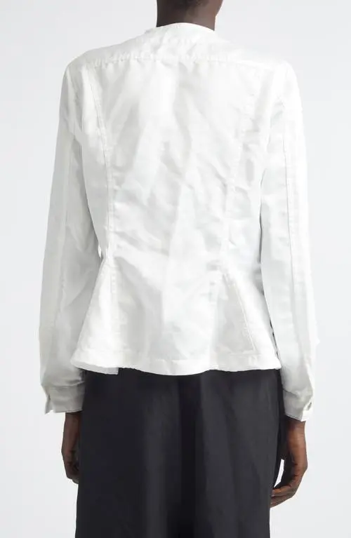 Comme Des Garçons Raw Edge Satin Peplum Jacket