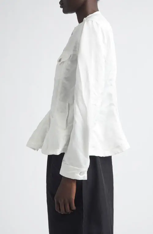 Comme Des Garçons Raw Edge Satin Peplum Jacket