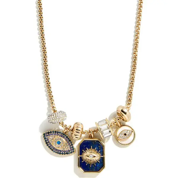 Baublebar Evil Eye Charm Necklace - Navy Multi