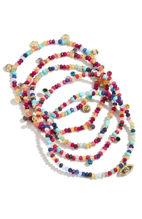 Baublebar Layered Evil Eye Beaded Bracelets - Bright Multi