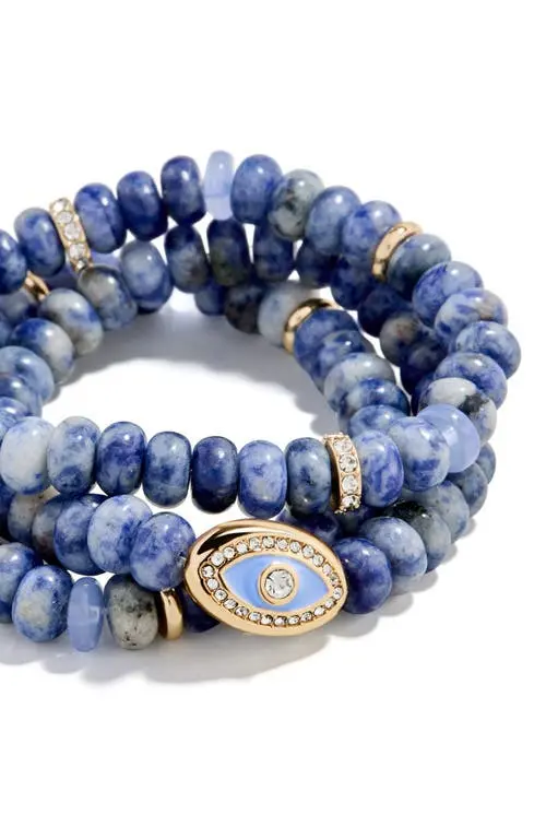 Baublebar Evil Eye Beaded Bracelet Set - Drk Blue