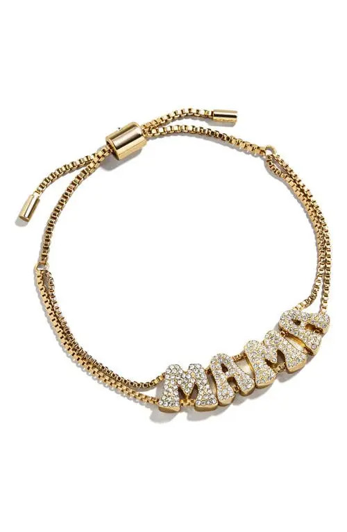 Baublebar Slider Bracelet With "mama" Bubble Letters - Clear