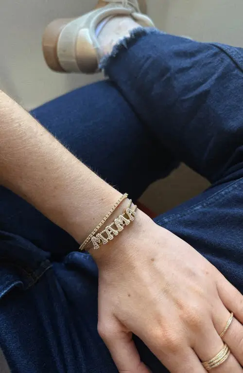Baublebar Slider Bracelet With "mama" Bubble Letters