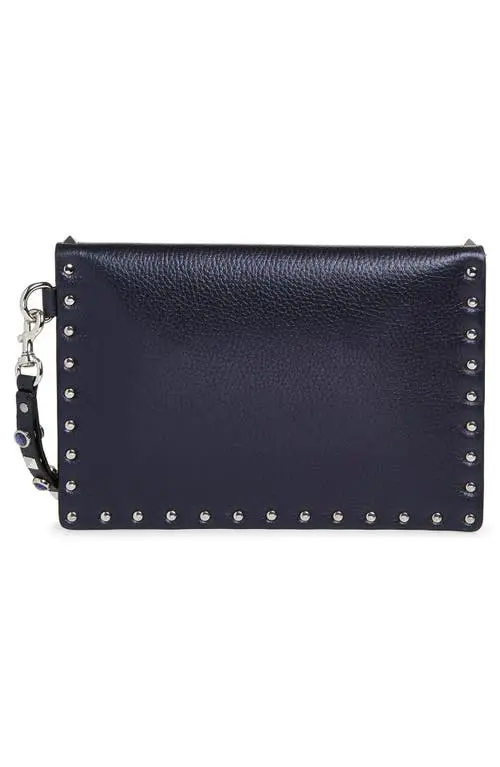 Valentino Garavani Rockstud Flat Leather Wristlet Pouch