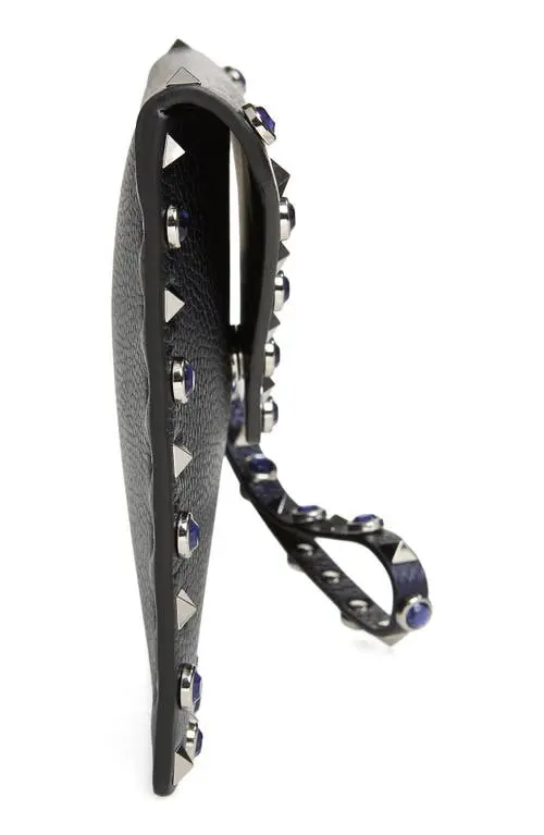 Valentino Garavani Rockstud Flat Leather Wristlet Pouch