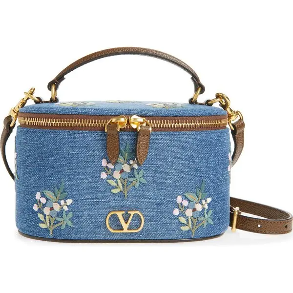 Valentino Garavani Vlogo Signature Embroidered Vanity Case