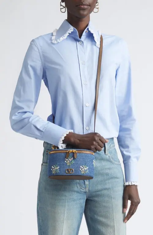 Valentino Garavani Vlogo Signature Embroidered Vanity Case