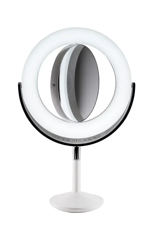 ILIOS LIGHTING Beauty Ring Brightness-controlled Dual-magnification Makeup Mirror - White
