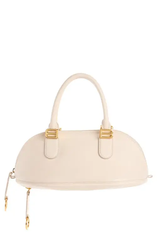 Balenciaga Mini Bolero Leather Bowling Bag - Cream/biscuit