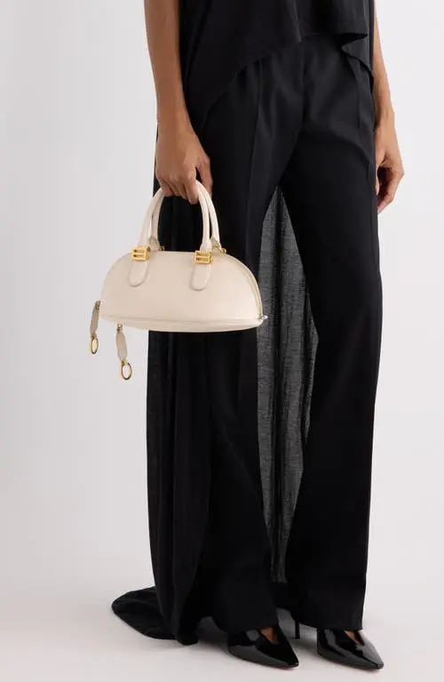 Balenciaga Mini Bolero Leather Bowling Bag - Cream/biscuit