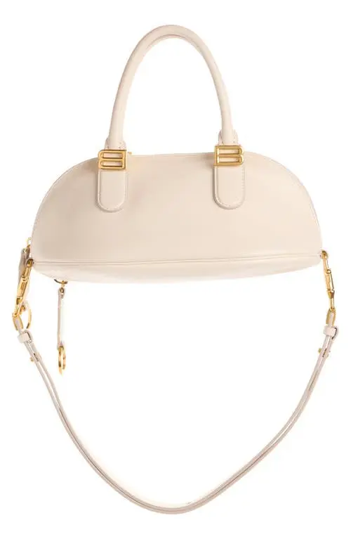 Balenciaga Mini Bolero Leather Bowling Bag - Cream/biscuit
