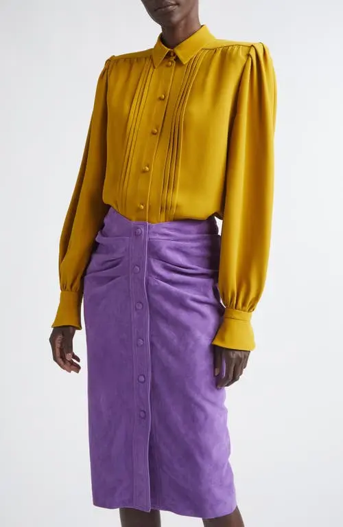 Valentino Garavani Pintuck Silk Cady Button-up Shirt