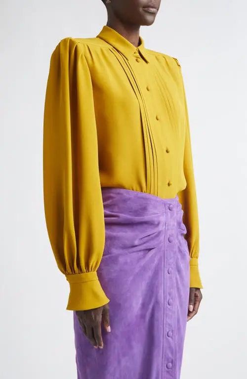 Valentino Garavani Pintuck Silk Cady Button-up Shirt