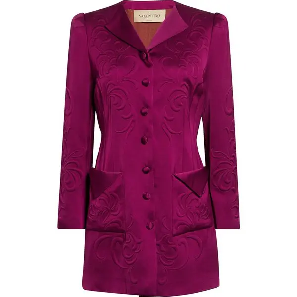 Valentino Garavani Floral Embossed Cady Blazer Dress