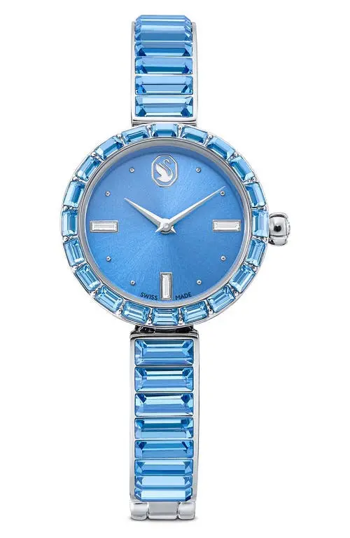 SWAROVSKI Matrix Baguette Crystal Bracelet Watch - Blue