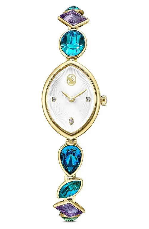 SWAROVSKI Gema Crystal Bracelet Watch - Gold/multi