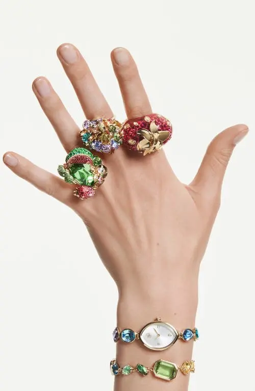 SWAROVSKI Gema Crystal Bracelet Watch - Gold/multi