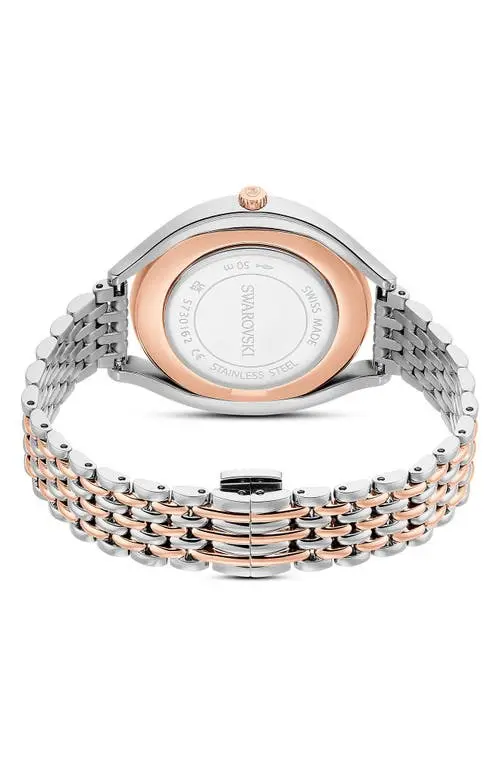 SWAROVSKI Crystalline Aura Bracelet Watch With Rose Gold-tone Pvd And Crystals - Silver/pink