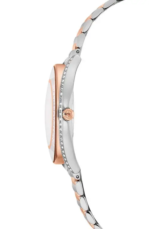 SWAROVSKI Crystalline Aura Bracelet Watch With Rose Gold-tone Pvd And Crystals - Silver/pink