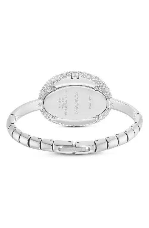 SWAROVSKI Oval Bangle Watch With Crystal Bezel - Silver
