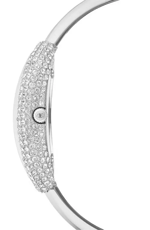 SWAROVSKI Oval Bangle Watch With Crystal Bezel - Silver