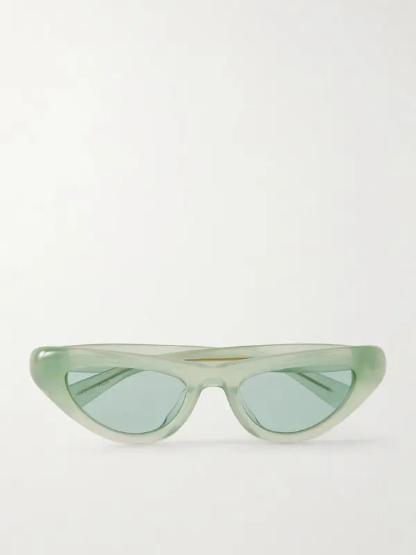 Bottega Veneta Curvy Cat-eye Acetate Sunglasses - Green