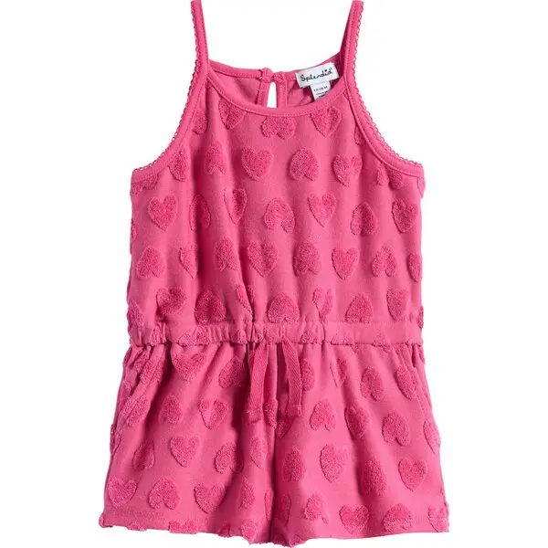 Splendid Loopy Heart Terry Romper - Hibiscus