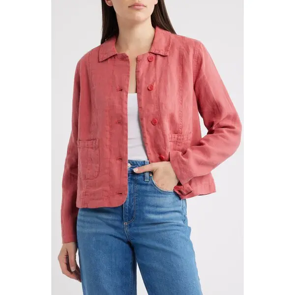 SEASALT CORNWALL Organic Cotton Utility Jacket - Echinacea