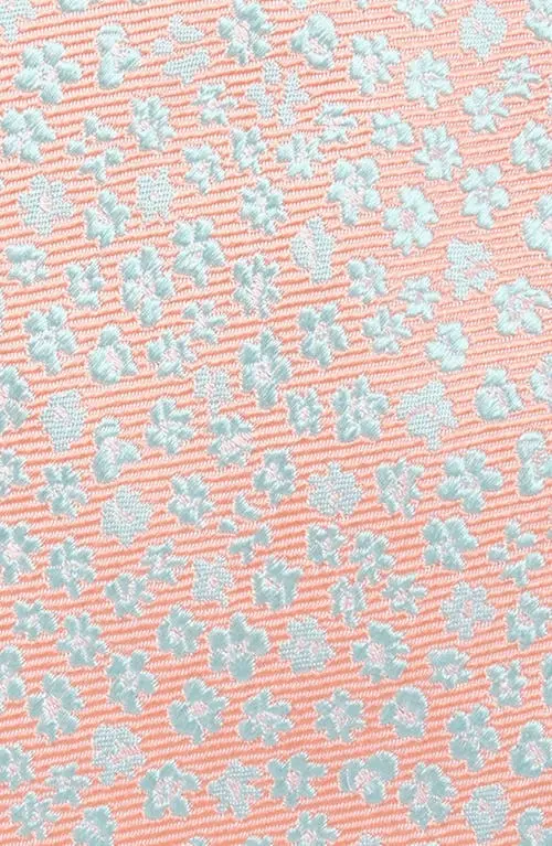 Nordstrom Floral Silk Jacquard Neck Tie - Orange