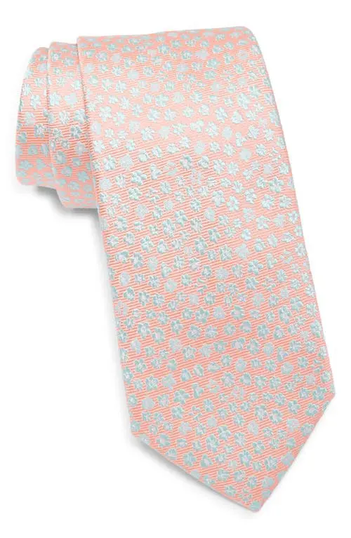 Nordstrom Floral Silk Jacquard Neck Tie - Orange