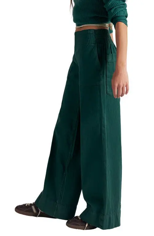 Free People Breezy Wide Leg Jeans - Pineneedle