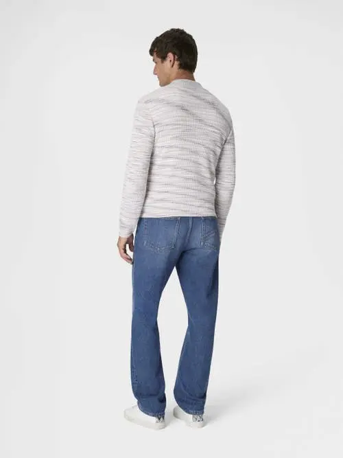 Missoni Ribbed Cotton Cardigan With Mock Neck And Space-dye Texture