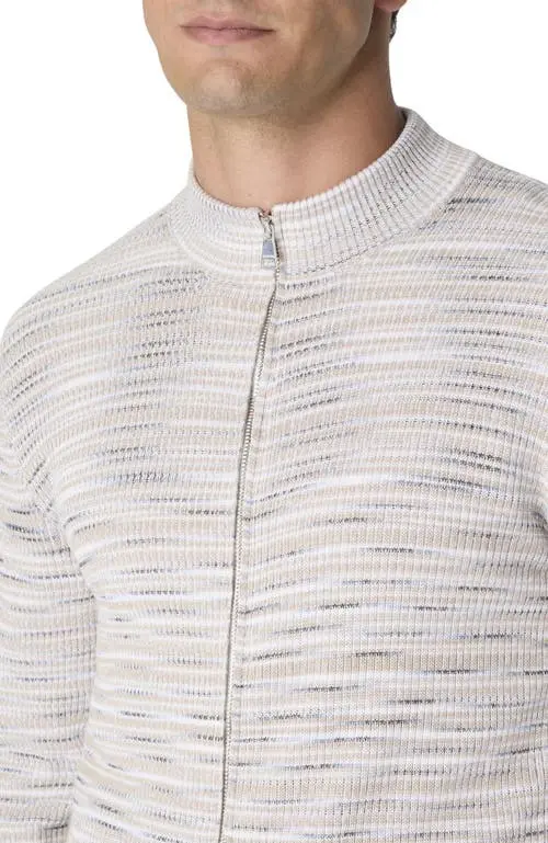Missoni Ribbed Mock Neck Zip-up Cardigan With Space-dye Texture