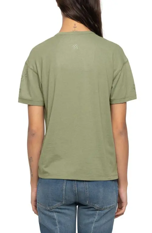 Zadig&Voltaire Marta Embellished V-neck T-shirt - Tea