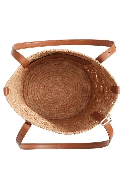 Rabanne Raffia Disc North South Bucket Bag