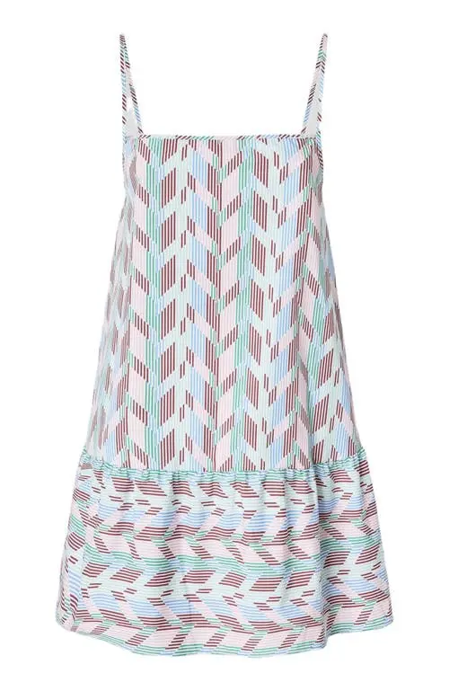 Missoni Wide Mini Cover-up Dress In Printed Cotton Poplin - Multicoloured