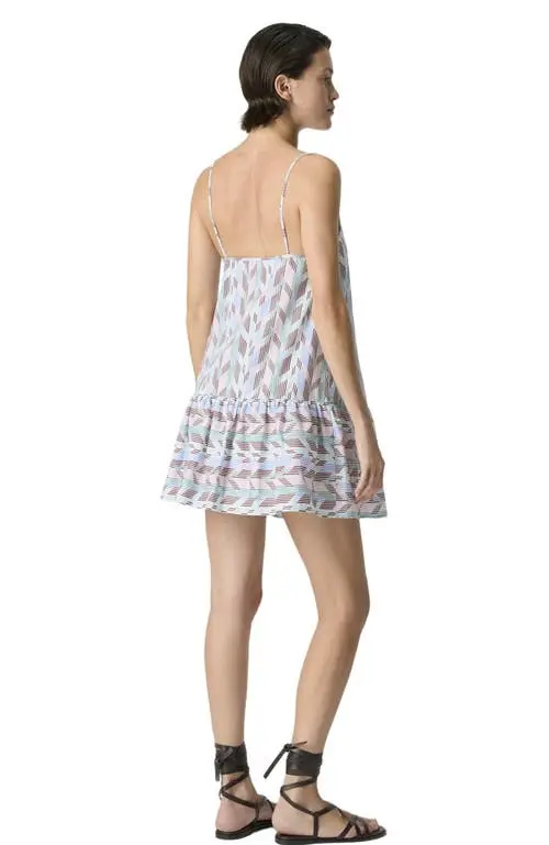 Missoni Wide Mini Cover-up Dress In Printed Cotton Poplin - Multicoloured