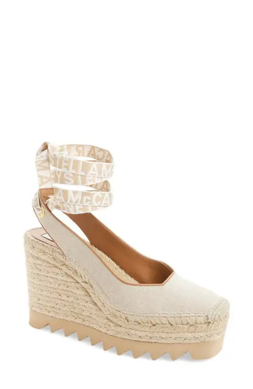 Stella McCartney Gaia Espadrille Wedge Slingback Pumps