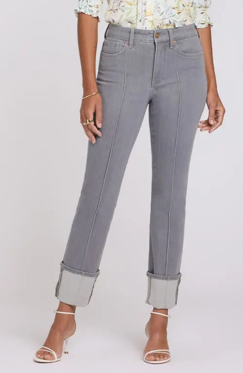 NYDJ Marilyn Cuffed Pintuck Straight Leg Jeans - Charisma