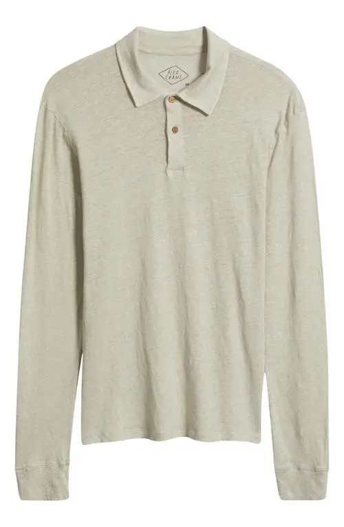 ALEX CRANE Linen Long Sleeve Polo - Bone