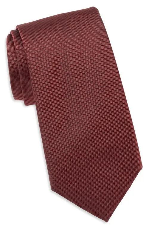 BOSS Solid Silk Blend Textured Neck Tie