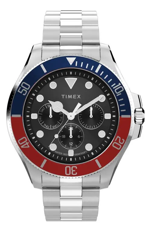 Timex® Timex Harborside Coast Stainless Steel Bracelet Watch - Black/silverone